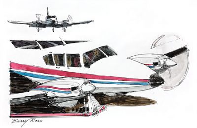 Piper Aztec Gear Up | Barry Ross Art